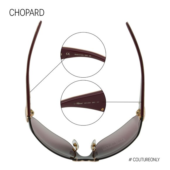 Chopard | Accessories | New Chopard 23k Gold Shield Sunglasses Sch8838fc | Poshmark